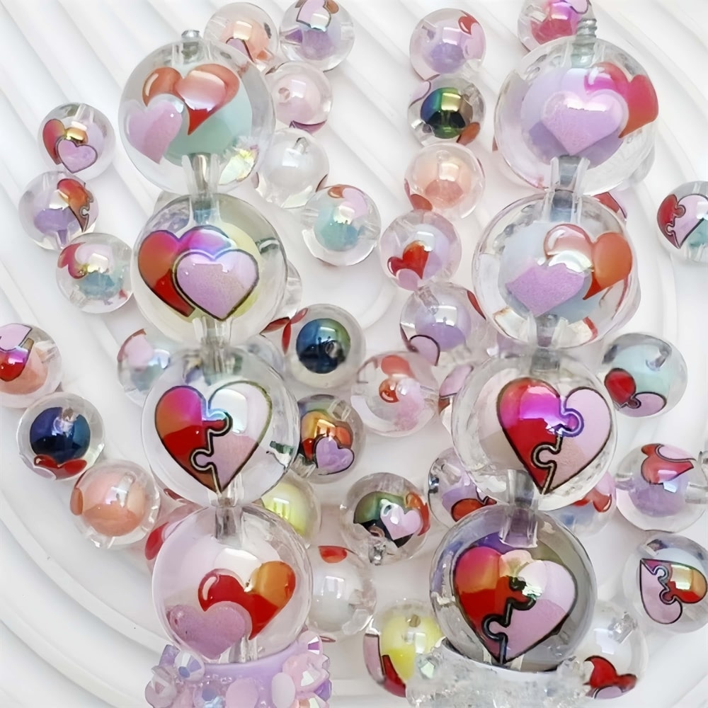 Clear Acrylic Heart Beads - DIY Multipurpose Jewelry - Martha Shop